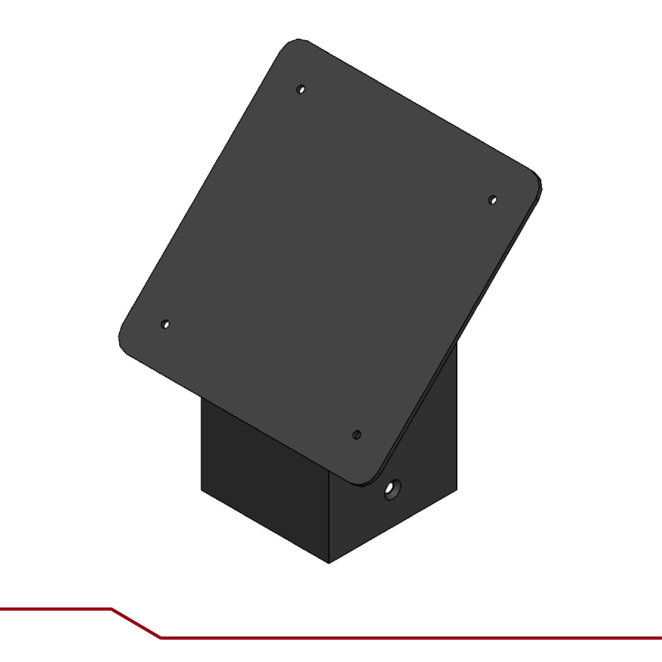 INTERPRETIVE SIGN MOUNTING BRACKET FOR 4" X 4" WOOD POST, 45 DEGREE ...