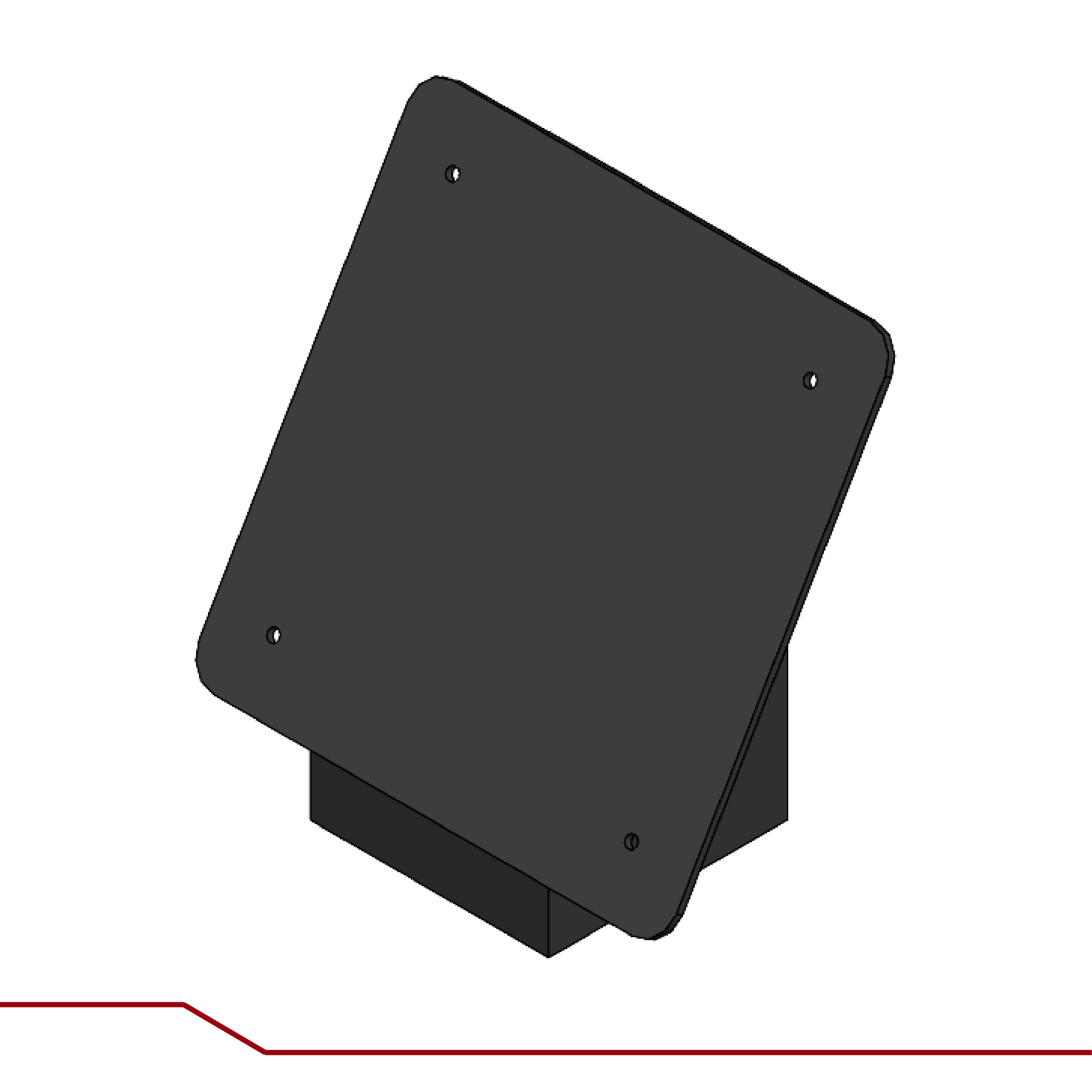 INTERPRETIVE SIGN MOUNTING BRACKET FOR 4" X 4" WOOD POST, 60 DEGREE ...