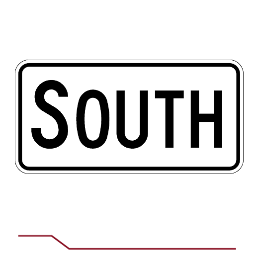 "SOUTH" CARDINAL DIRECTION MARKER (Guide-Wayfinding)