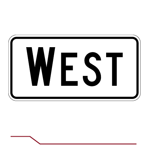 "WEST" CARDINAL DIRECTION MARKER (Guide-Wayfinding)