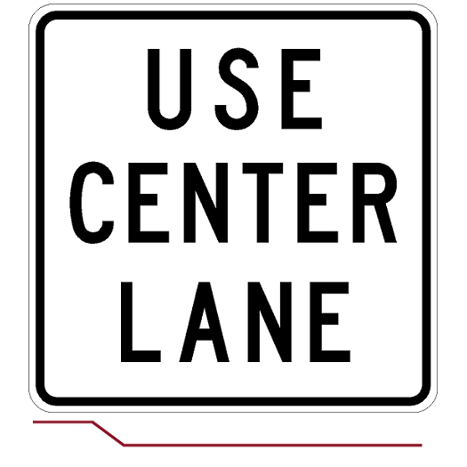M4-20C USE CENTER LANE (Lanes Route Marker)