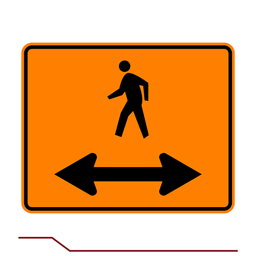 M4-60D PEDESTRIAN DETOUR - DOUBLE ARROW