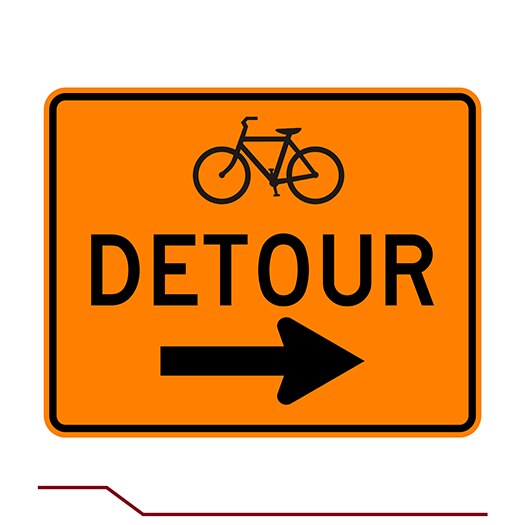 M4-9CR BIKE DETOUR - RIGHT ARROW