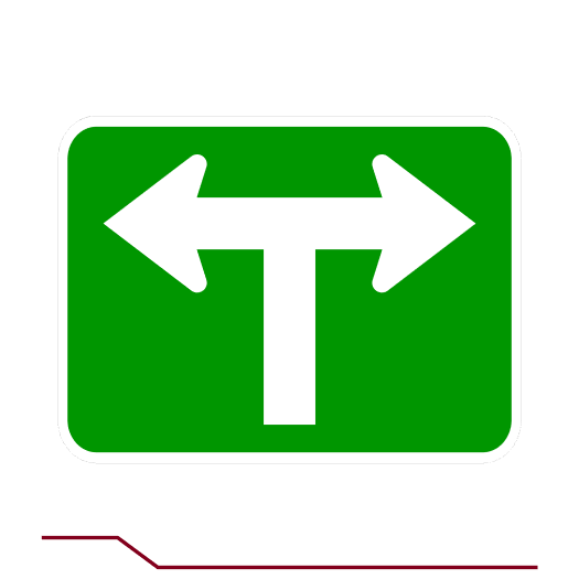 M7-8U TRAIL / BICYCLE ROUTE - "T" INTERSECTION LEFT OR RIGHT ARROW