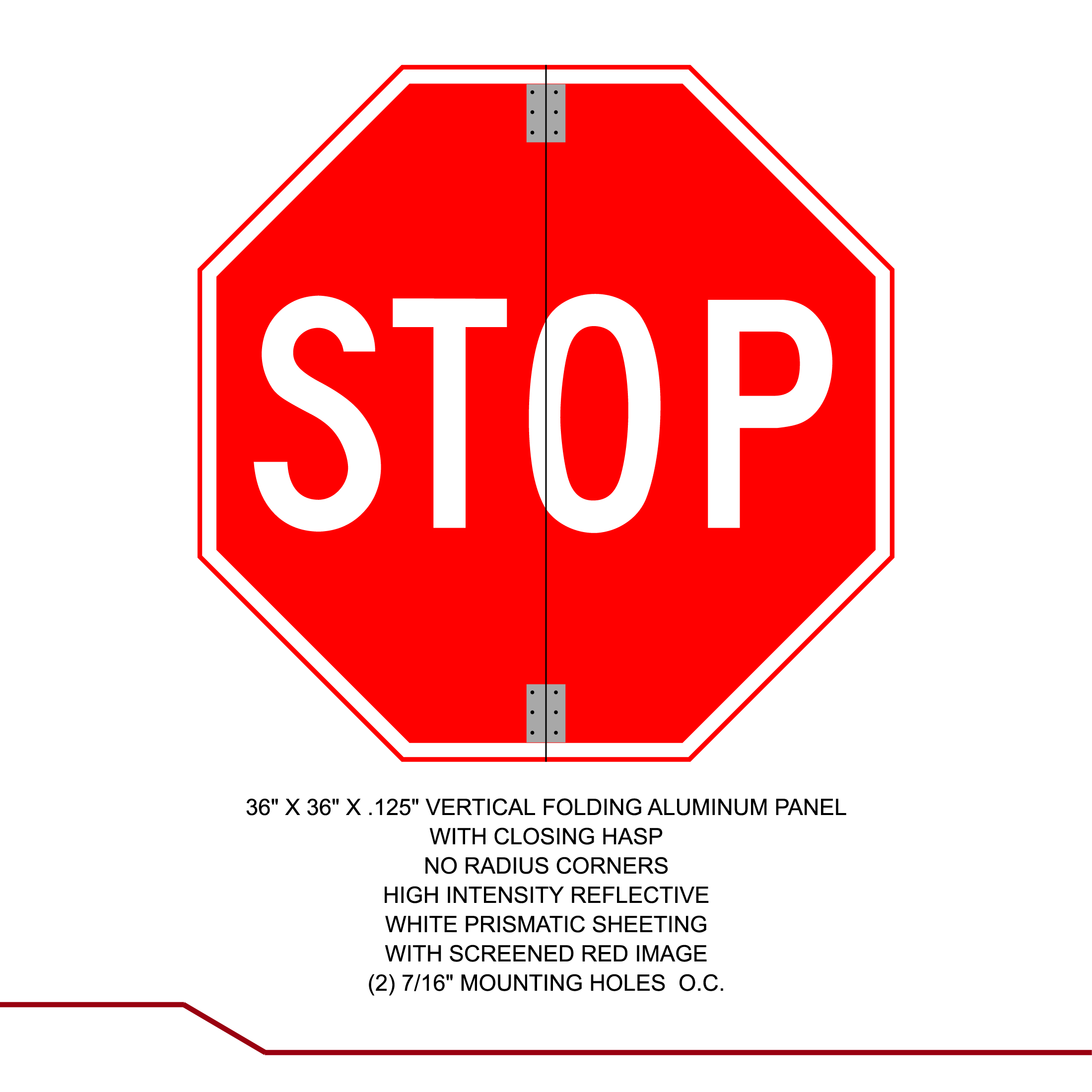 STOP SIGN, VERTICAL FOLDING