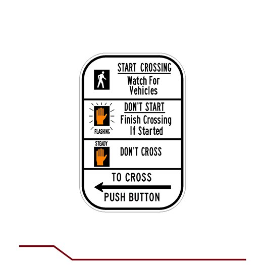 R10-3BL TO CROSS PUSH BUTTON - LEFT ARROW