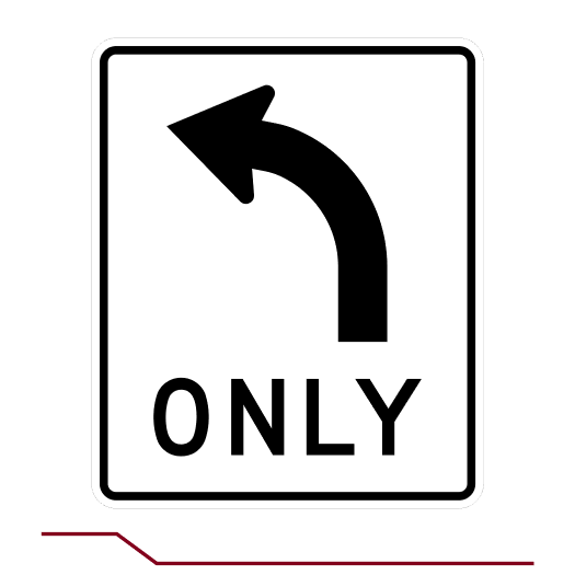 R3-50L LANE CONTROL SYMBOL - LEFT ONLY