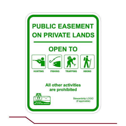 WIDNR-A-PRV001T [DNR LOGO], PUBLIC EASEMENT ON PRIVATE LANDS