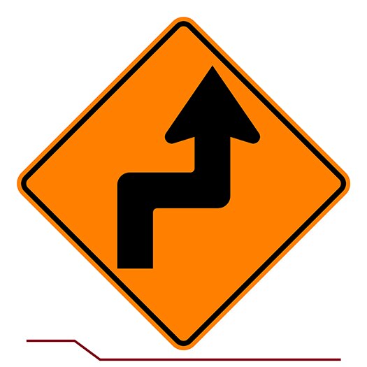 WO1-3R RIGHT REVERSE TURN SYMBOL