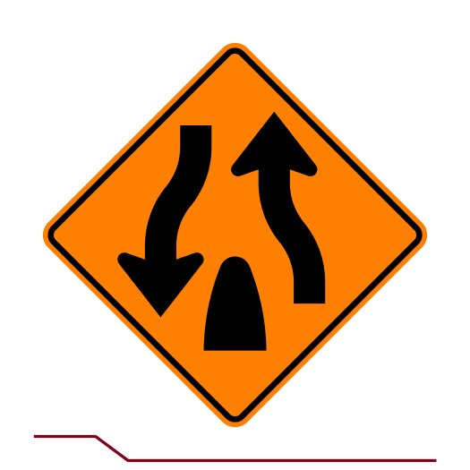 WO6-2 DIVIDED HIGHWAY ENDS SYMBOL